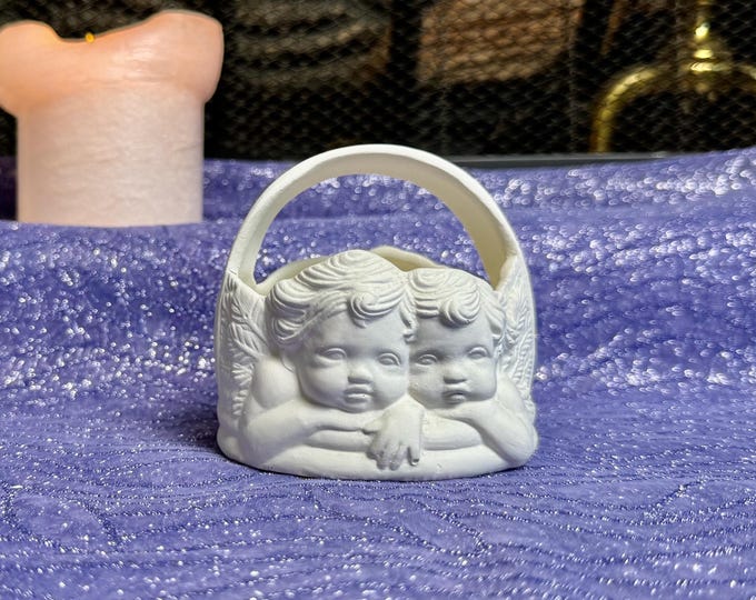 Ceramic Angel Basket, Ready to Paint Ceramic Bisque Angel Candy Dish ...