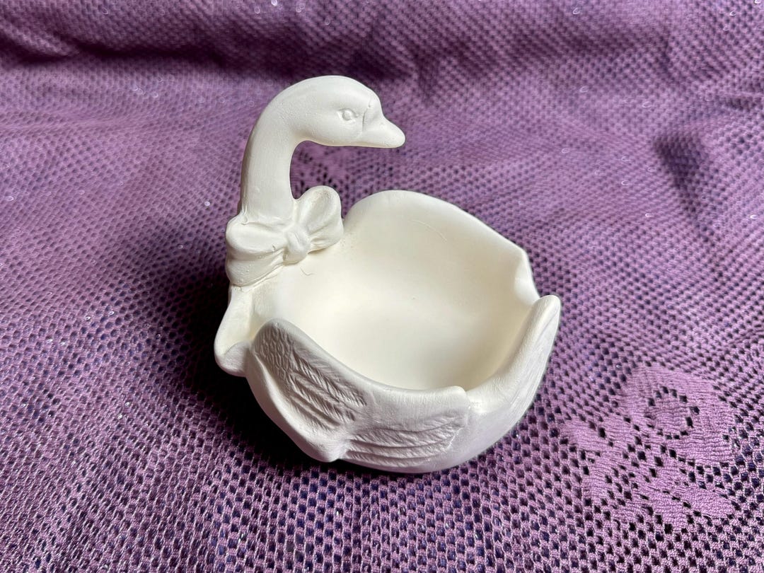 Ceramic Goose Candy Dish Unpainted Ceramic Bisque Goose Dish Ready to ...