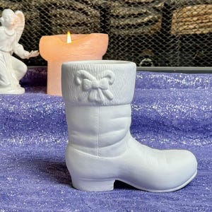 Ceramic Santa Cowboy Boot Vase, Unpainted Ceramic Christmas Santa ...