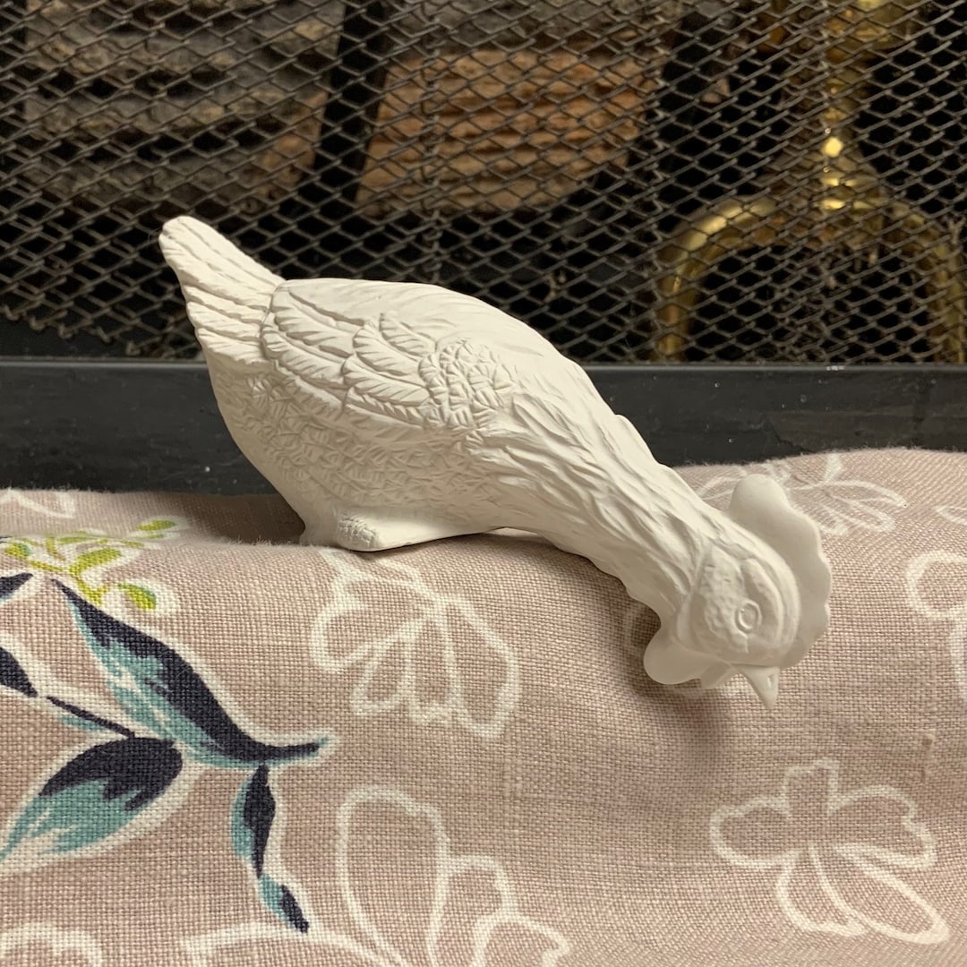 Ceramic Chicken, Unpainted Ceramic Bisque Rooster Shelf Setter, Chick ...