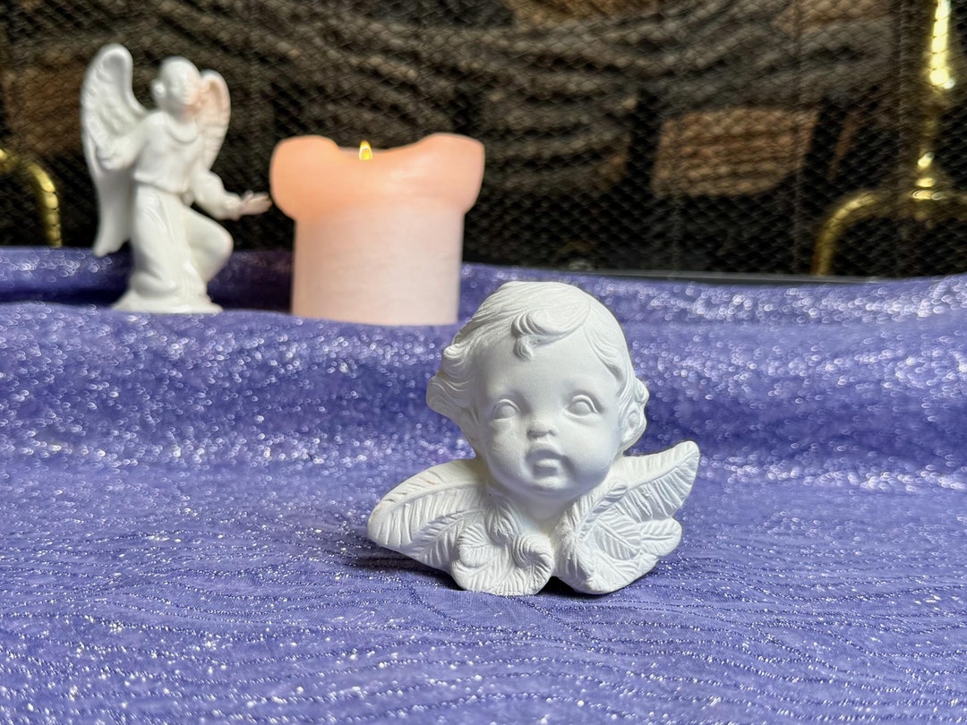 Ceramic Cherub Bust, Ready to Paint Vintage Replica Baby Angel Bust ...