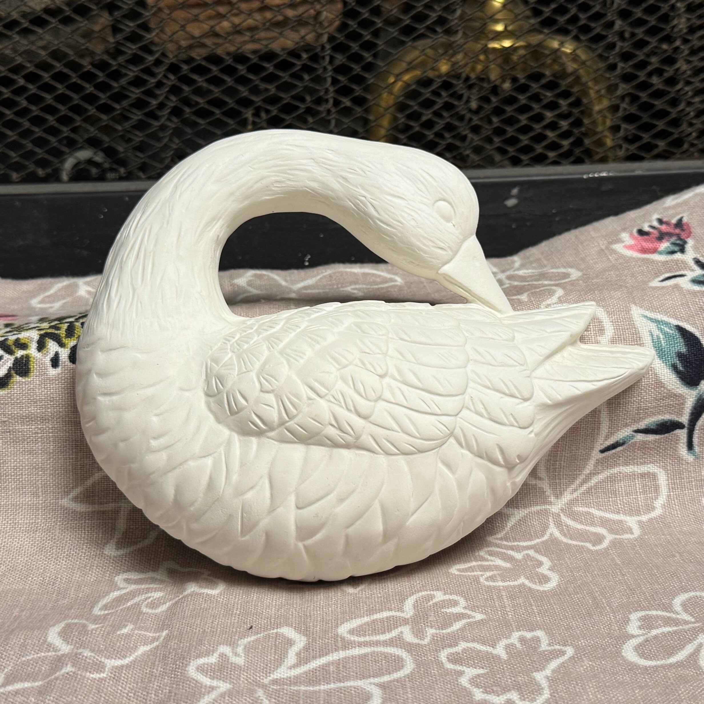 Unpainted Ceramic 3D Goose Wall Plaque, Unpainted Bisque Goose Wall Art ...