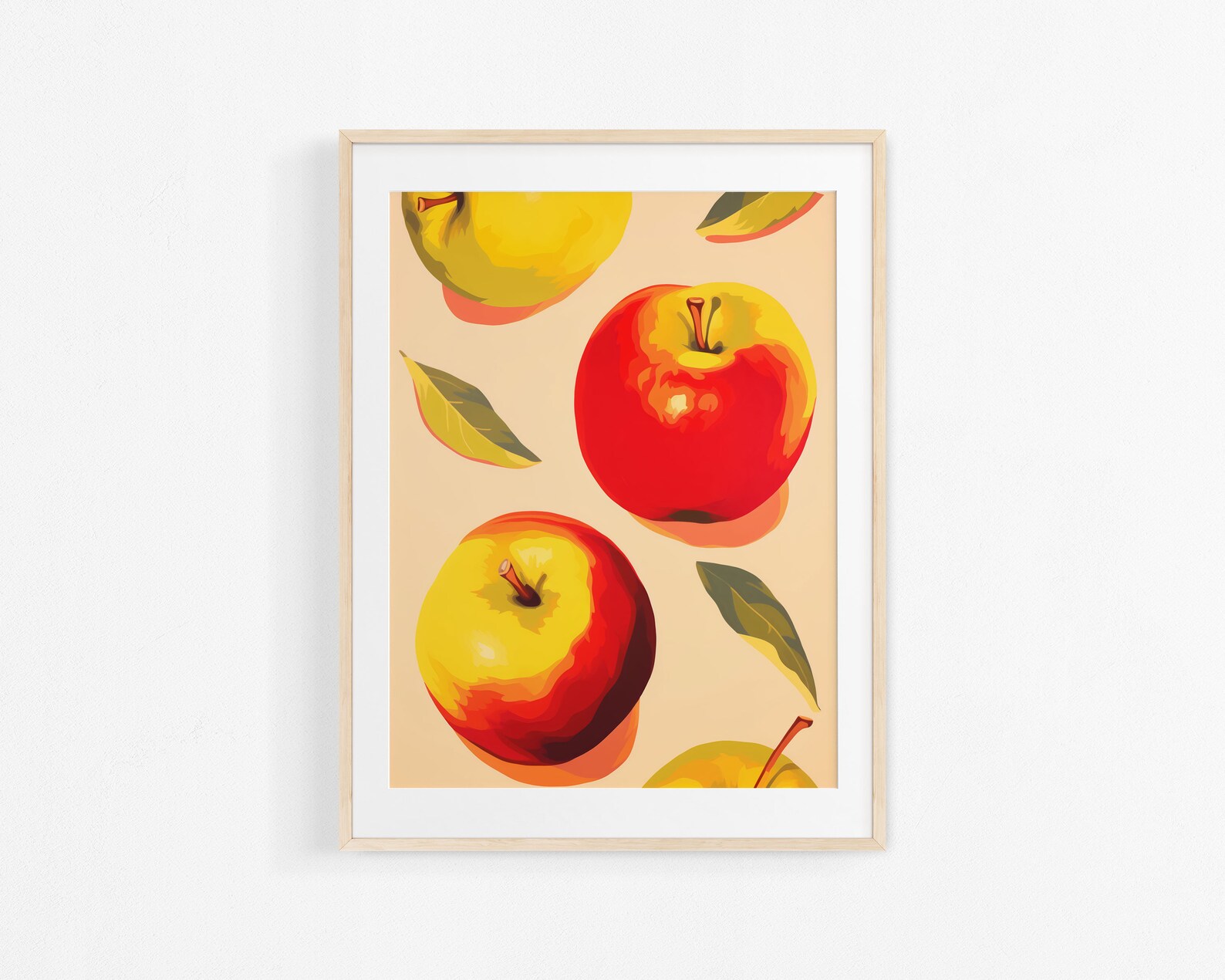 Painting of Apples. Gouache Fruit Poster. Modern Illustration. - Etsy