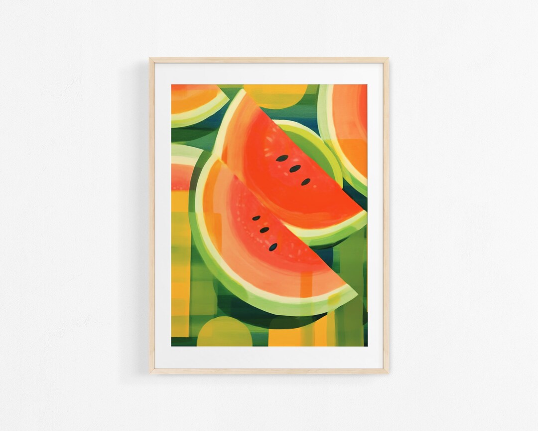 Painting of Watermelons. Gouache Fruit Poster. Modern - Etsy