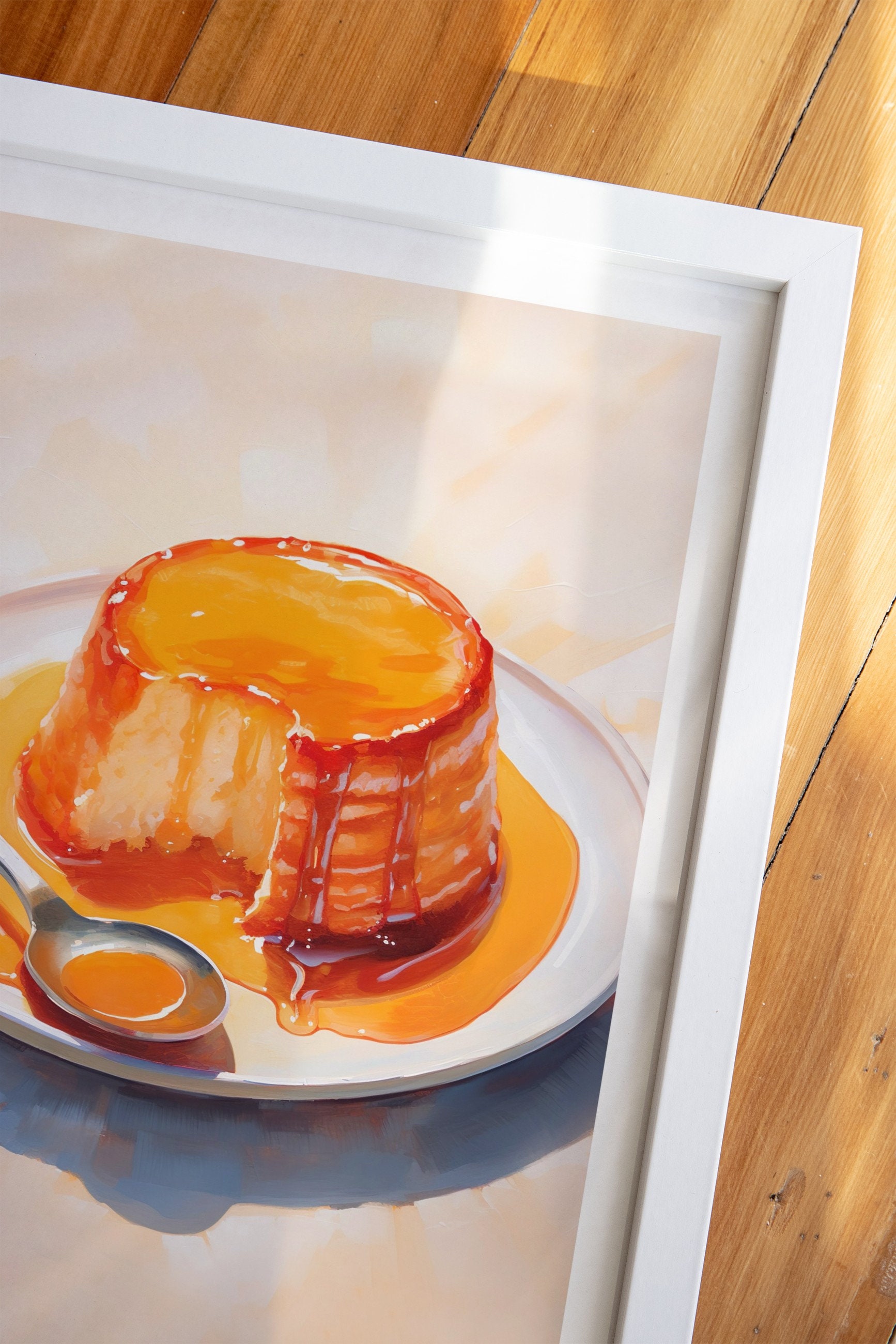 Watercolor Caramel Flan Painting. French Pastry Illustration. Colorful ...