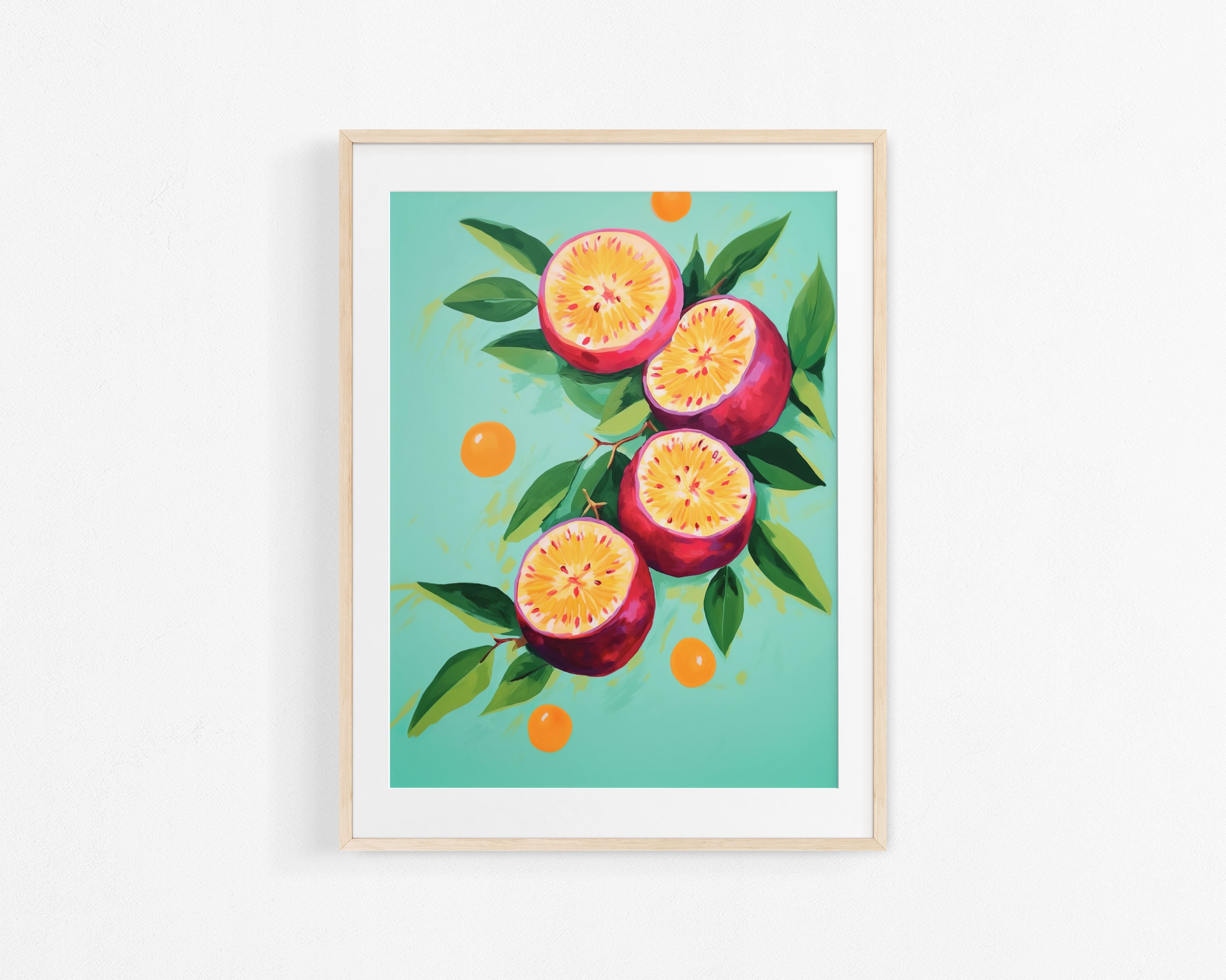 Passion Fruit Painting. Gouache Fruit Poster. Modern Illustration ...