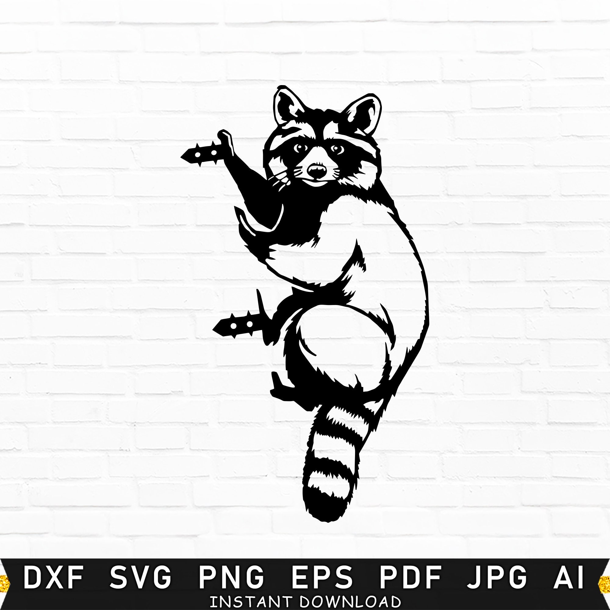 Raccoon Tree Spike DXF and SVG, Raccoon Svg, Raccoon Sign, CNC Laser ...