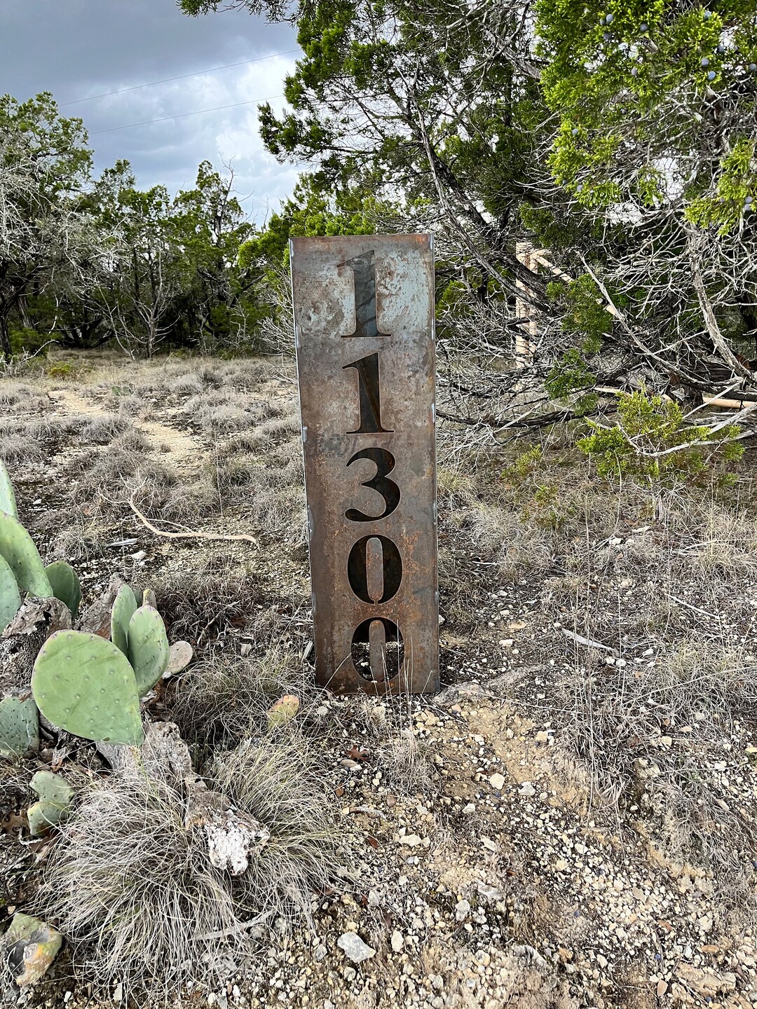 Ocotillo Address Column, Address Sign, Lighted Garden Pillar - Etsy