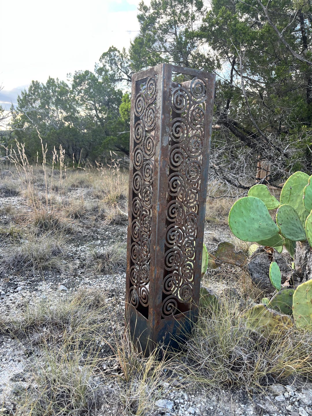 Spiral Garden Column, Decorative Well Cover, Outdoor Lantern - Etsy
