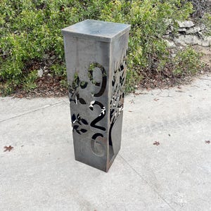 Tree Address Column, Address Sign, Lighted Garden Pillar - Etsy