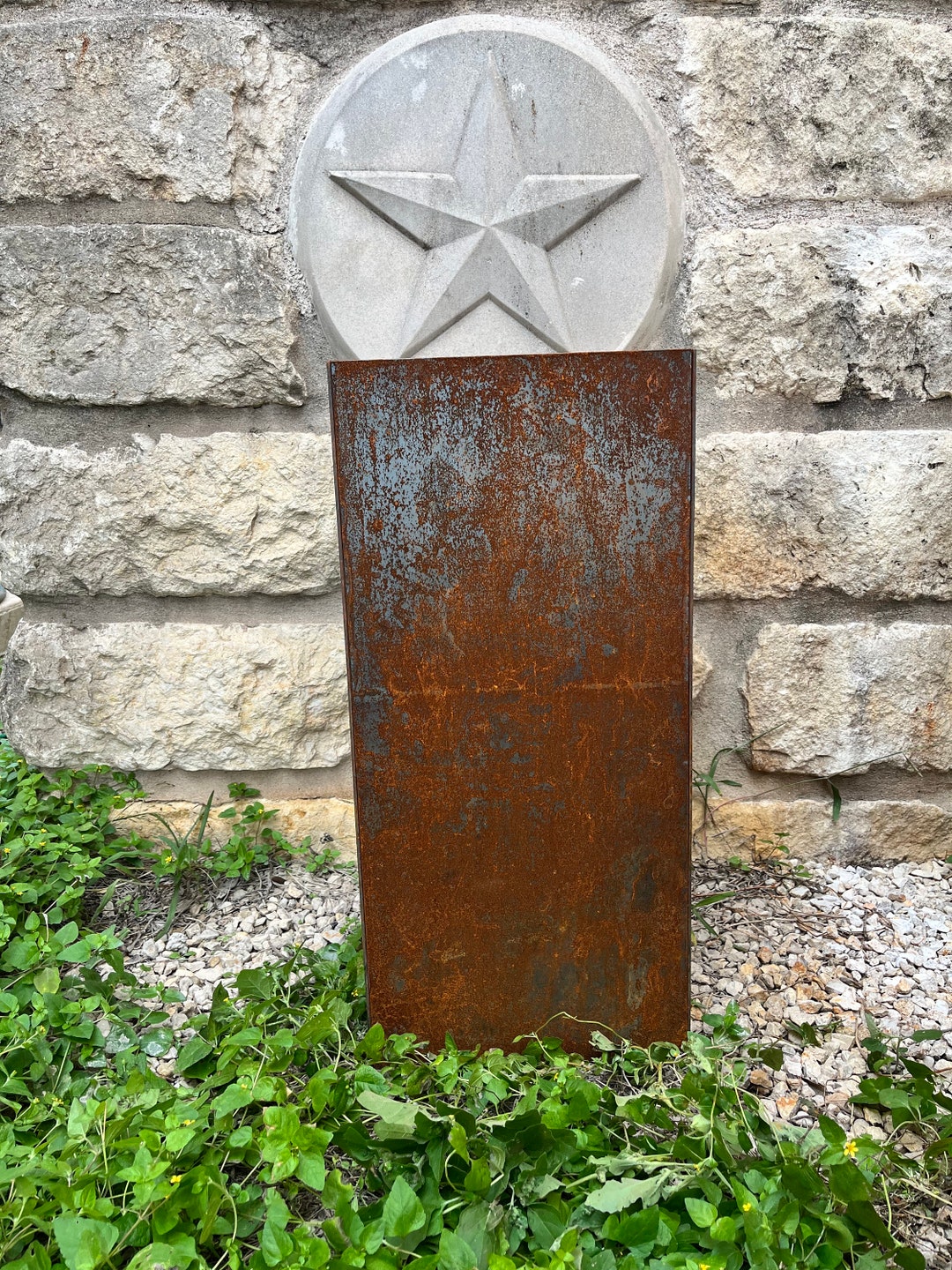 Tall Pedestal Metal Planter, Column Planter Pot, Patina Steel Planter ...