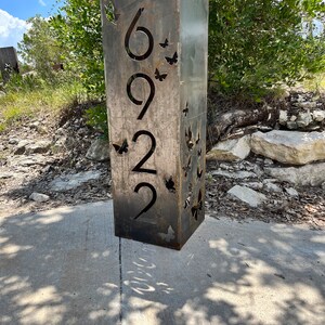 Butterfly Address Column, Address Sign, Lighted Garden Pillar - Etsy