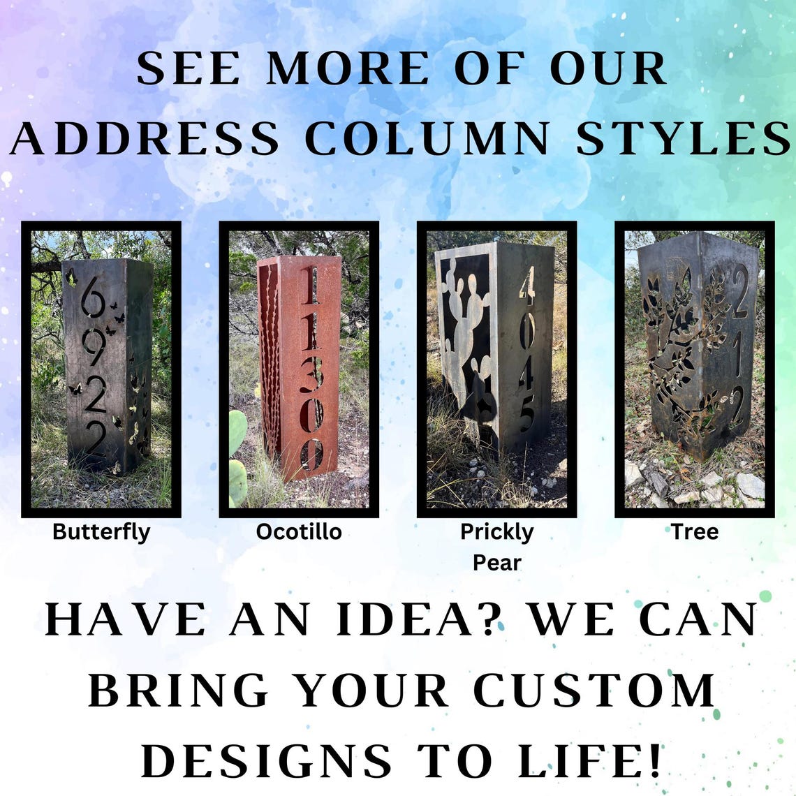 Butterfly Address Column, Address Sign, Lighted Garden Pillar - Etsy