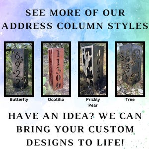 Butterfly Address Column, Address Sign, Lighted Garden Pillar - Etsy