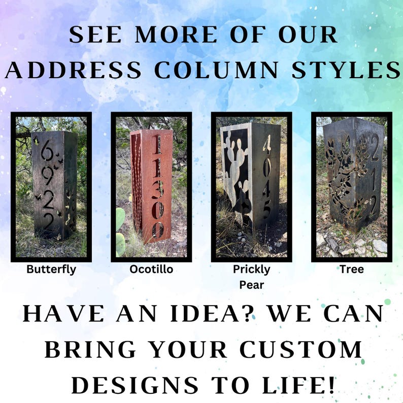 Butterfly Address Column, Address Sign, Lighted Garden Pillar - Etsy