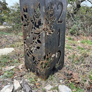 Tree Address Column, Address Sign, Lighted Garden Pillar - Etsy