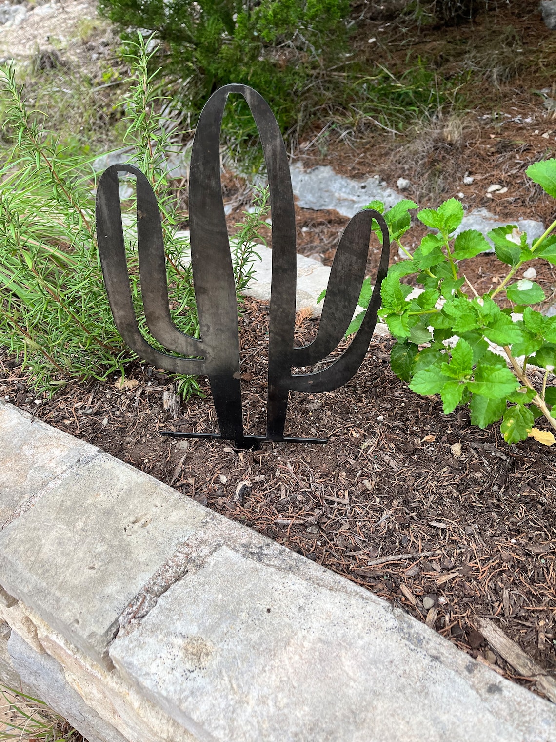 Metal Saguaro Cactus Garden Stake, Desert Cactus, Garden and Yard Art ...