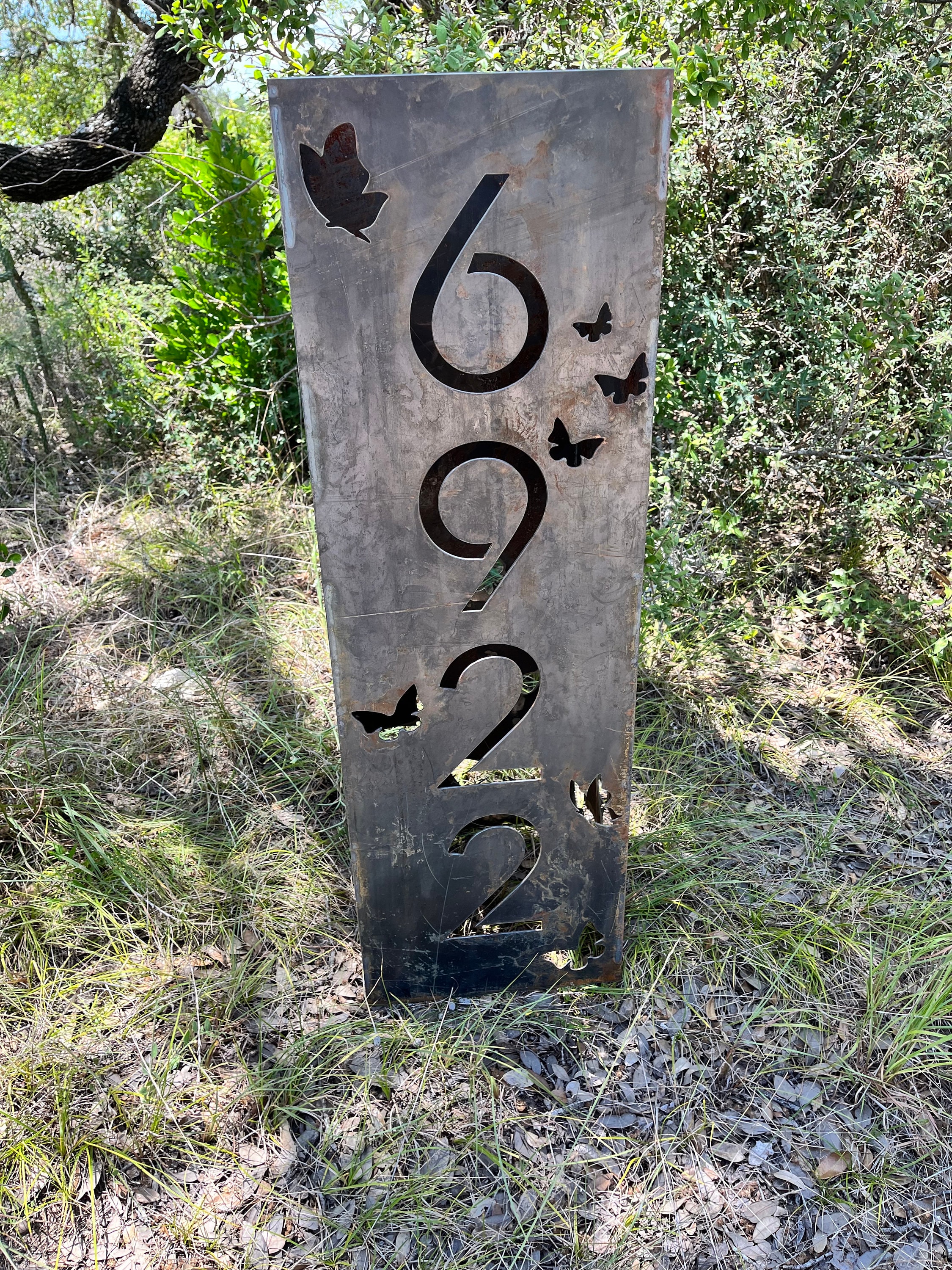 Butterfly Address Column, Address Sign, Lighted Garden Pillar - Etsy