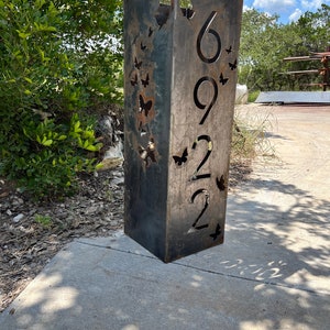 Butterfly Address Column, Address Sign, Lighted Garden Pillar - Etsy