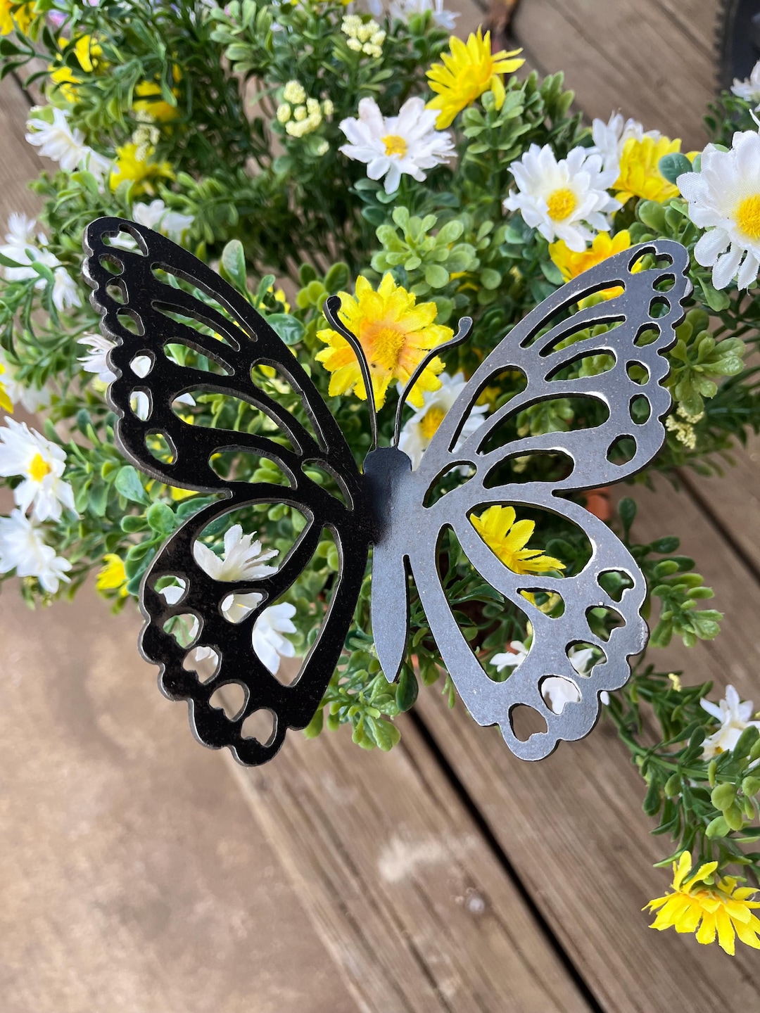 Butterfly Garden Stake or Wall Decor, Plant Stake, Metal Butterfly - Etsy