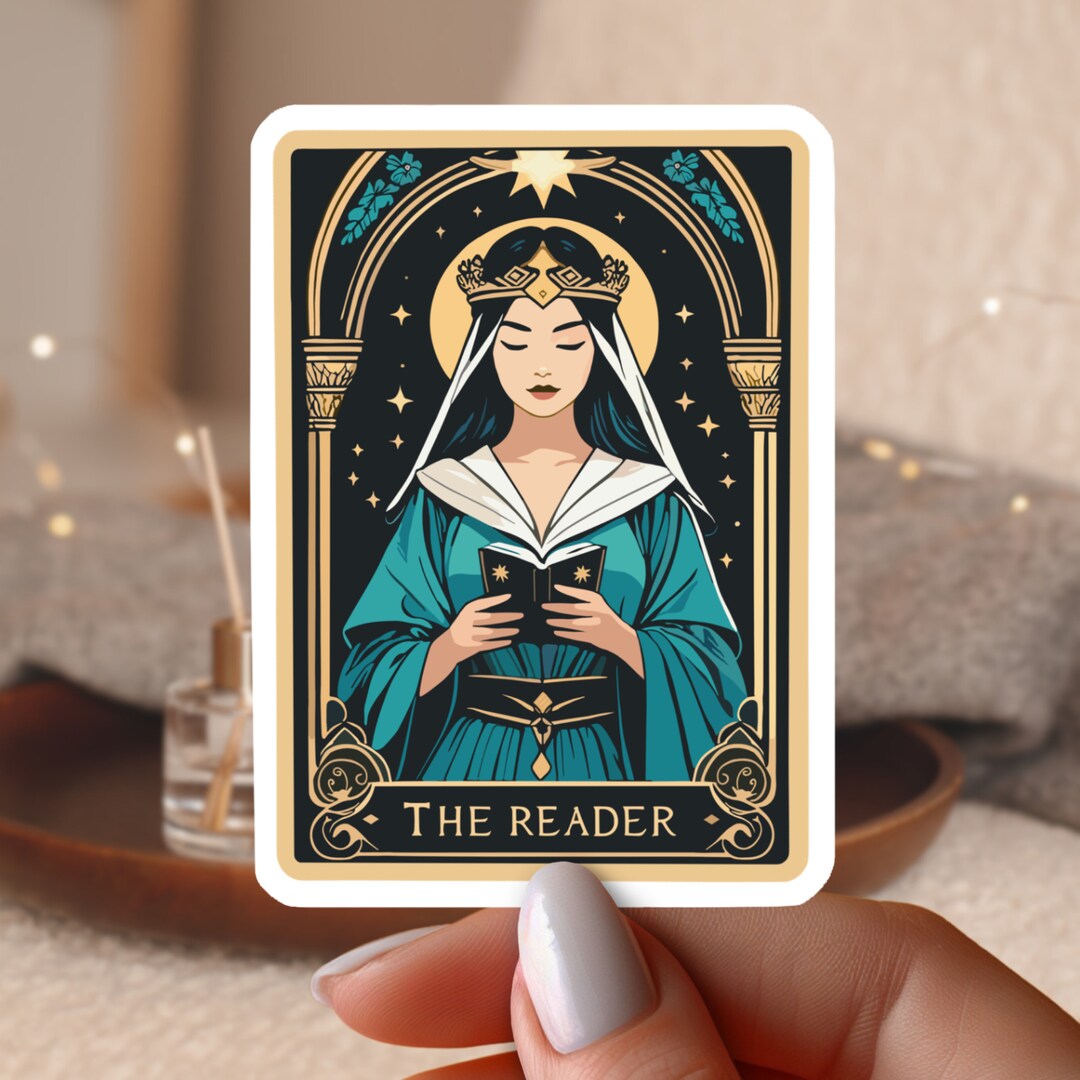 The Reader Tarot Card Vinyl Sticker: Book Lover Gift - Etsy