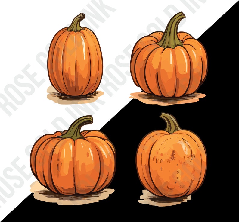 Pumpkin Spice Coffee Clipart Pack, Transparent Background, Pumpkin ...