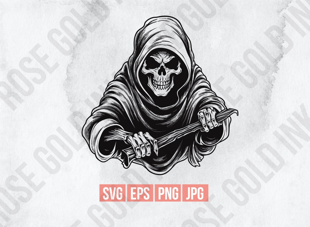 Grim Reaper Svg, Death Svg, Horror T-shirt, Skeleton Svg, Halloween Svg ...