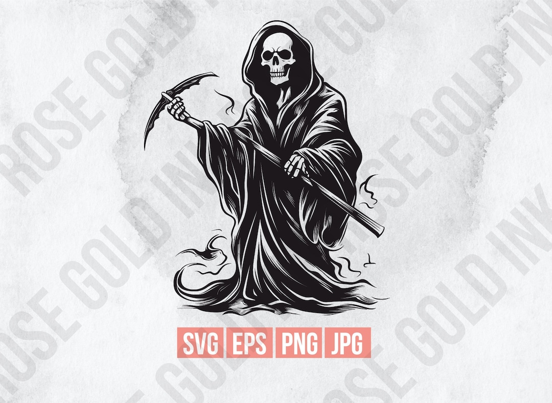 Grim Reaper Decal, Grim Reaper Svg, Death Svg, Horror T-shirt, Skeleton ...