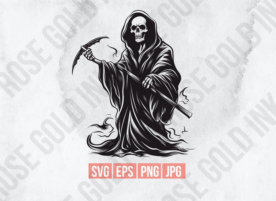 Grim Reaper Decal, Grim Reaper Svg, Death Svg, Horror T-shirt, Skeleton ...