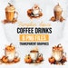 Pumpkin Spice Coffee Clipart Pack, Transparent Background, Watercolor ...