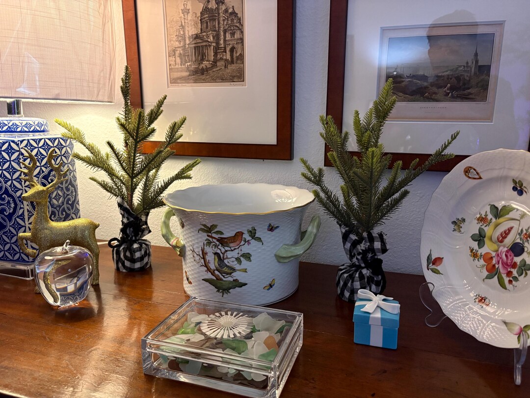 Herend Rothschild Large Cachepot With Handles - Etsy