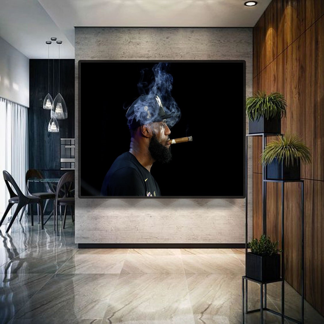 Lebron James Smoking a Cigar Poster Los Angeles Lakers - Etsy