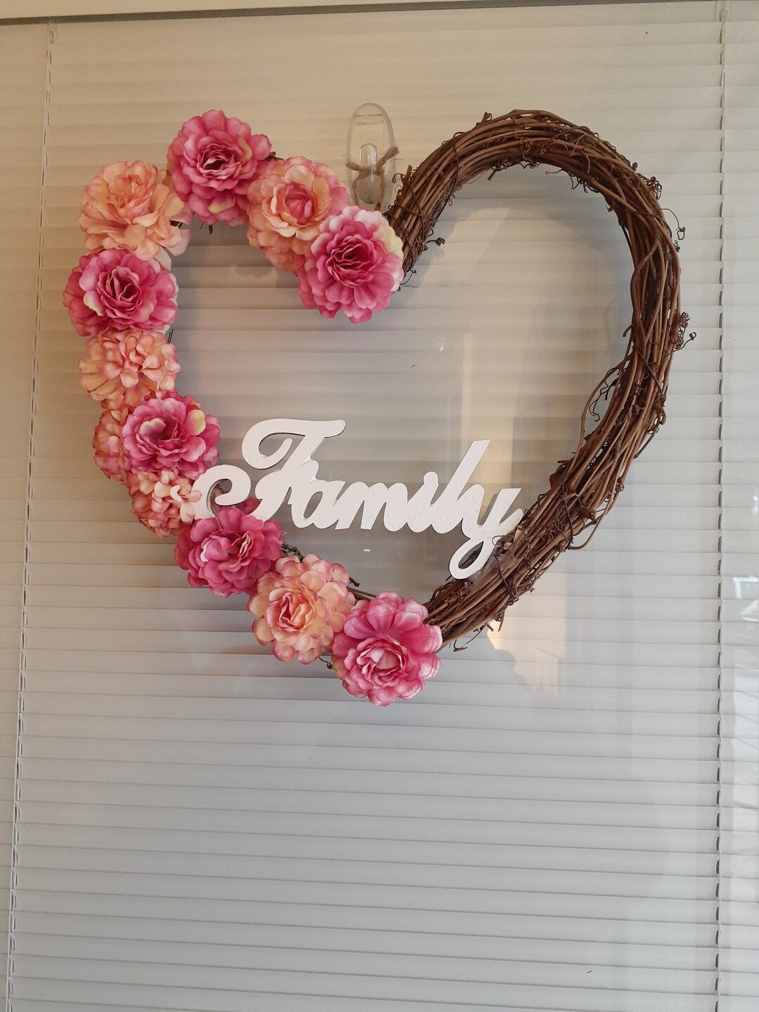 12 Inch Family Heart Wreath - Etsy