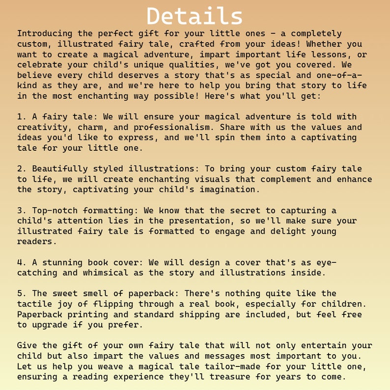 Printed Personal Fairy Tale, Publish Your Fairy Tale, Custom Children's ...