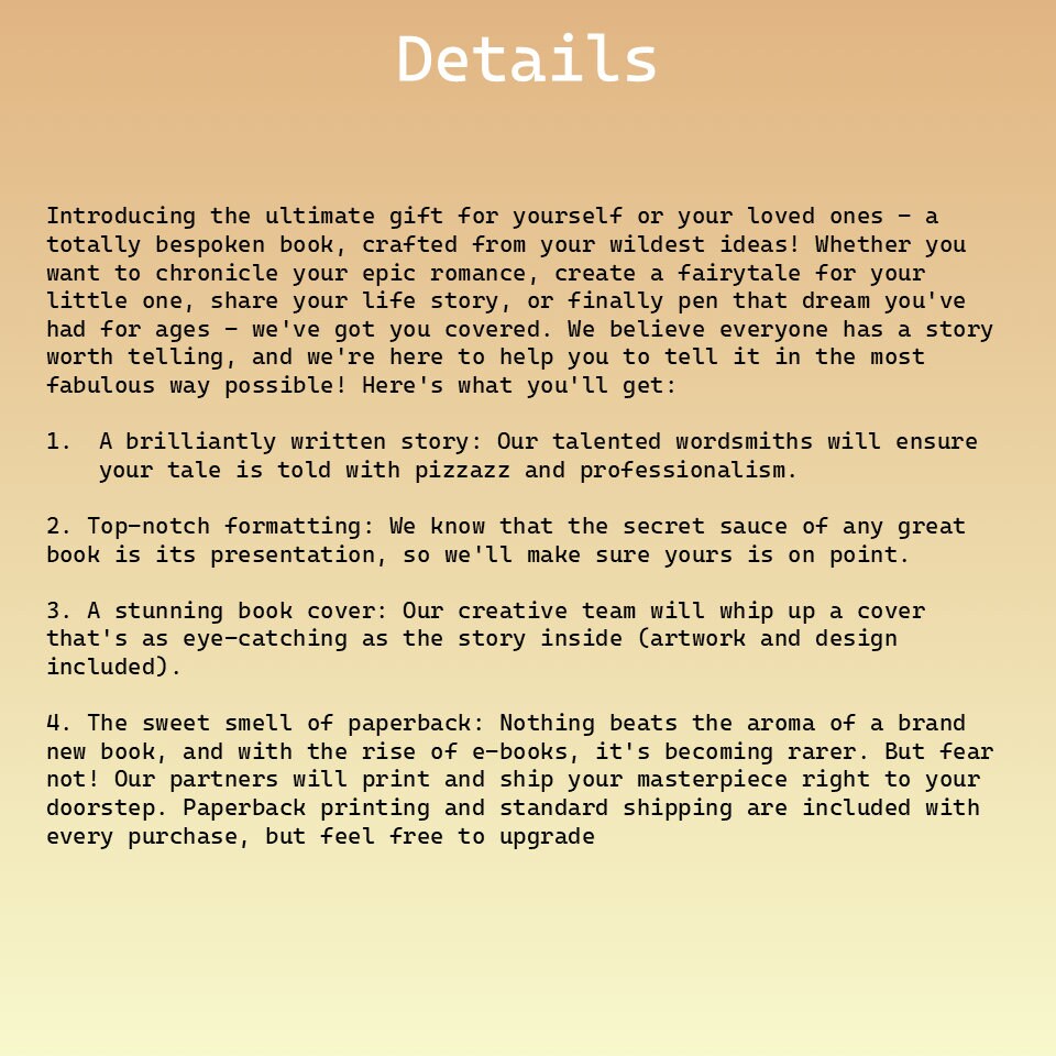 Printed Personal Short Story, Short Story, Publish Your Story, Custom ...