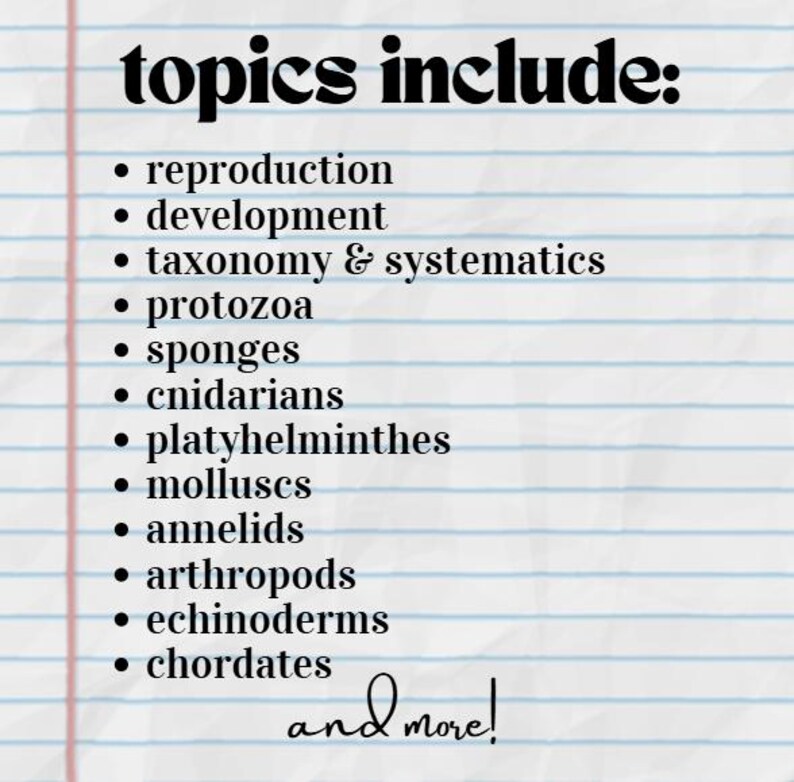 Zoology Notes (integrated Principles of Zoology) - Etsy