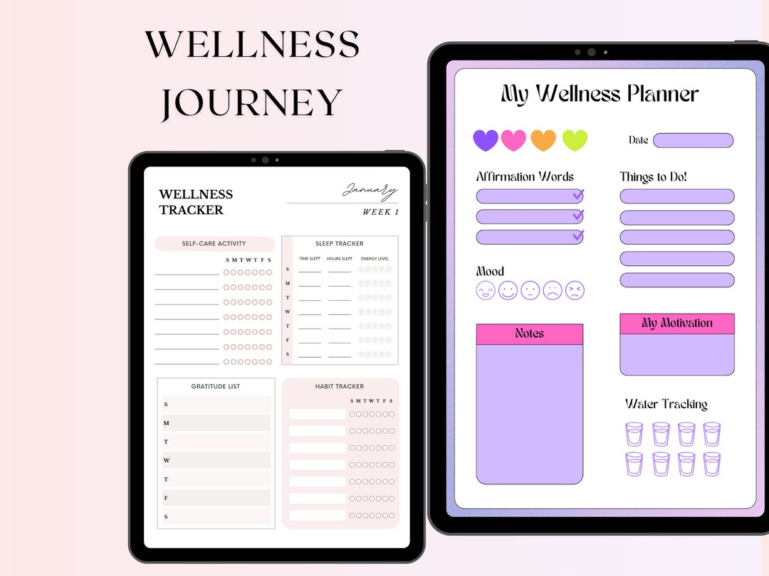 PLR Wellness Templates Digital Planner Template Canva Editable Canva ...