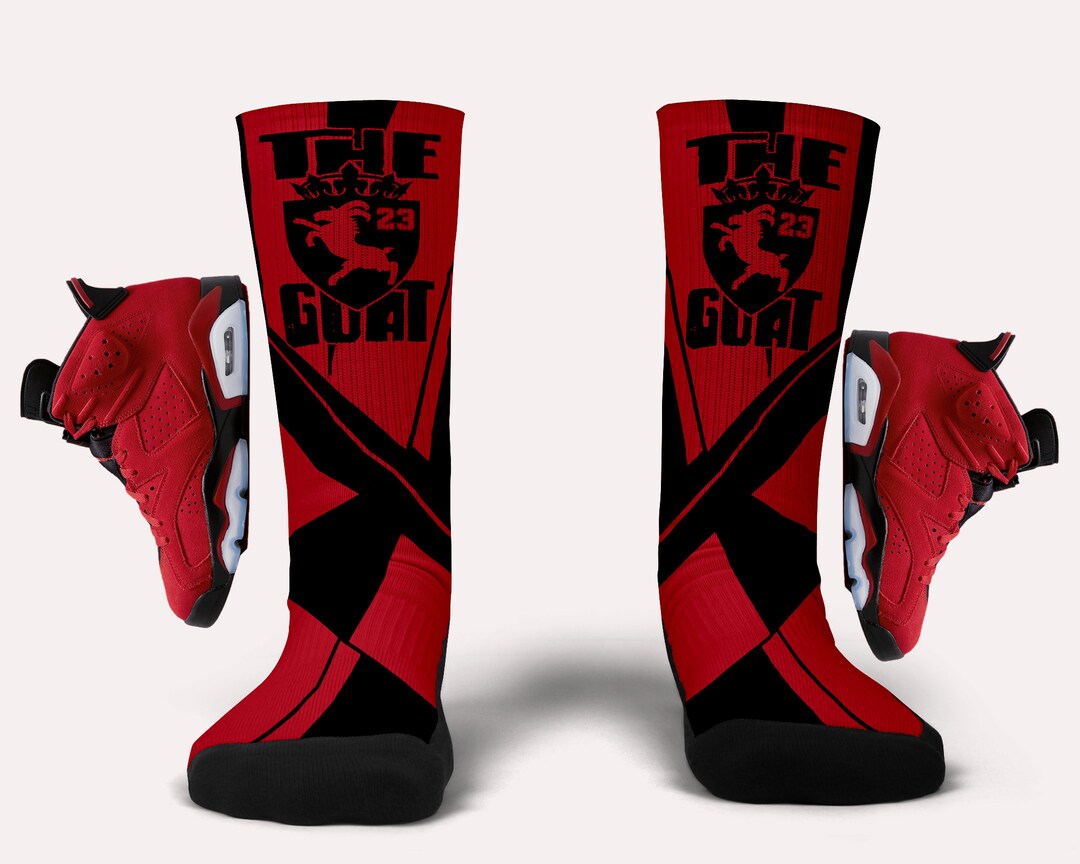Jordan 6 Toro Goat Socks - Matching Custom Socks - Etsy