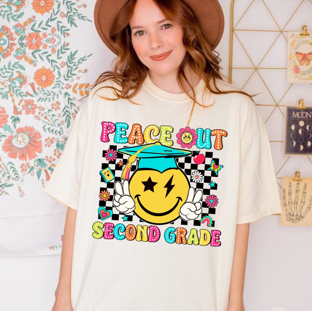 Comfort Colors Peace Out 2nd Grade Shirt, 2nd Grade Graduation Shirt ...