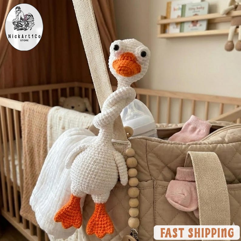 Long Neck Goose Crochet Doll, Handmade Goose Amigurumi Plush, Cute ...