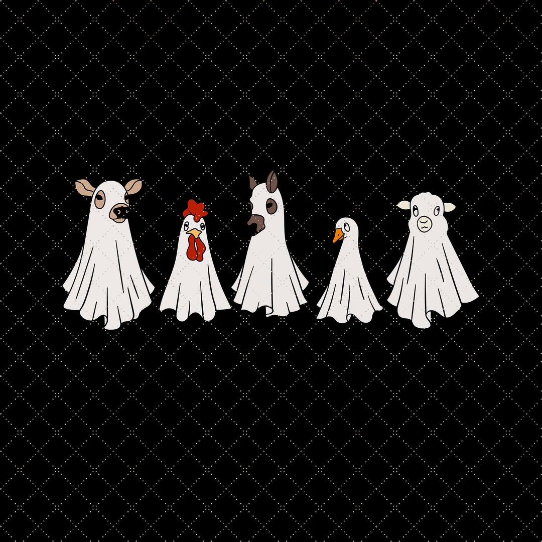 Farm Animal Halloween Png Ghost Cow Png Ghost Chicken Png - Etsy