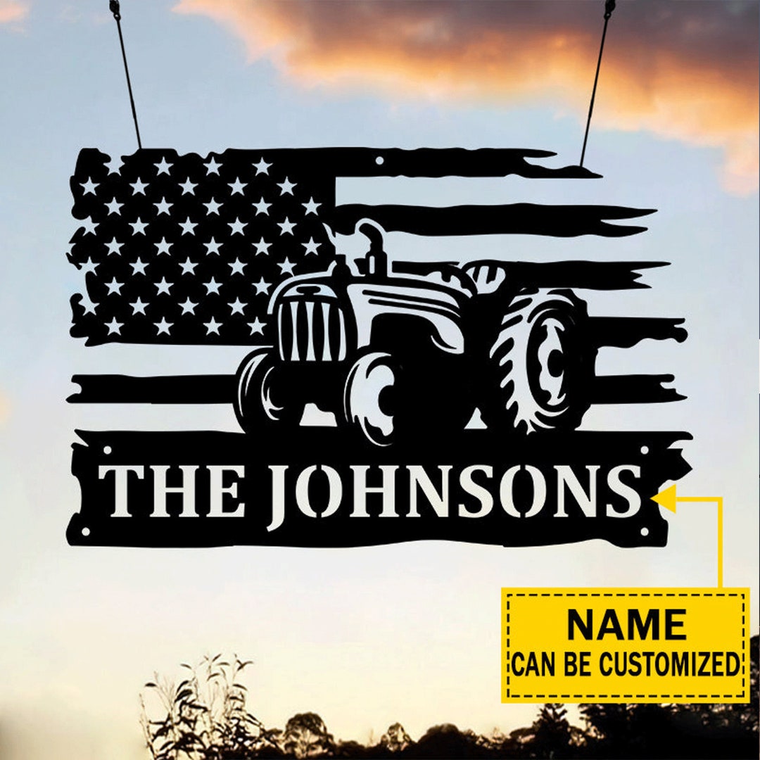 Custom Tractor in American Flag Metal Wall Art Perfect Decor - Etsy