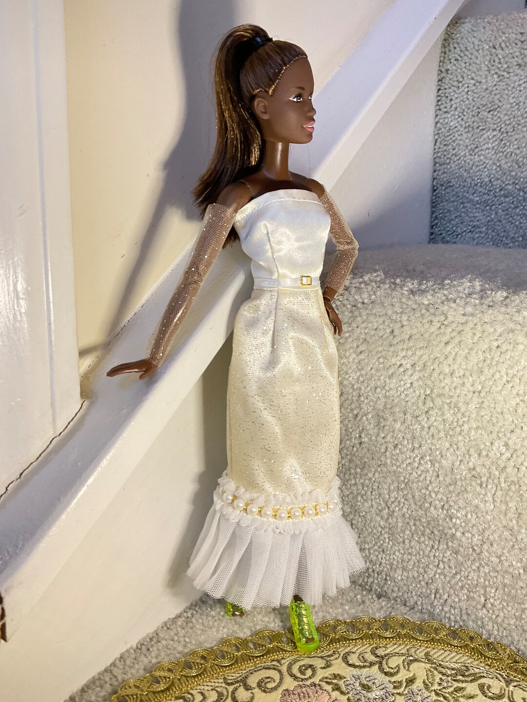 Handmade Fashion Doll Sparkly Formal Gown/ Fashion Doll Ivory - Etsy