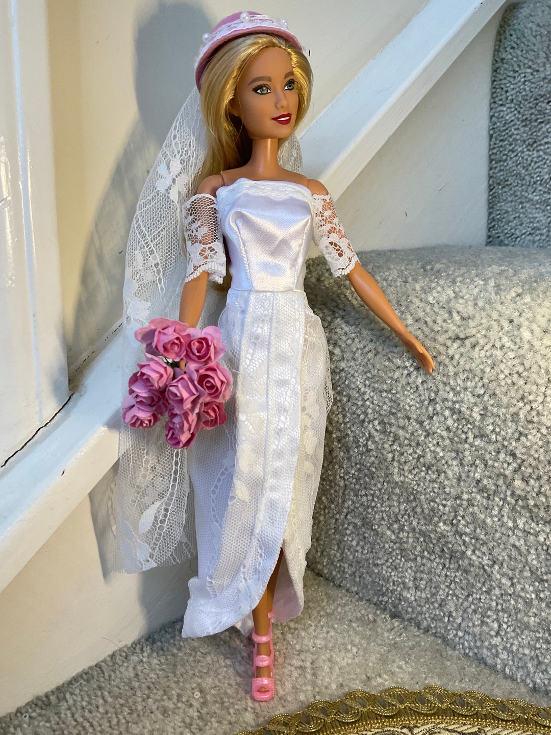 Handmade Fashion Doll Wedding Gown/ Lacy Doll Wedding Gown - Etsy