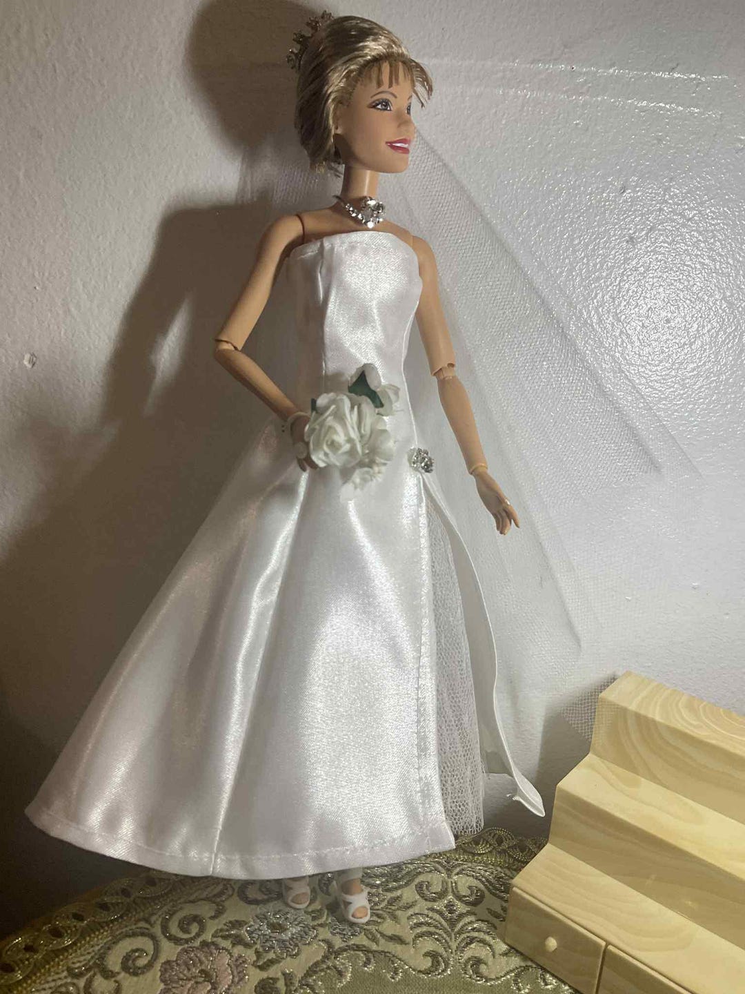 Handmade Satin Fashion Doll Wedding Gown - Etsy