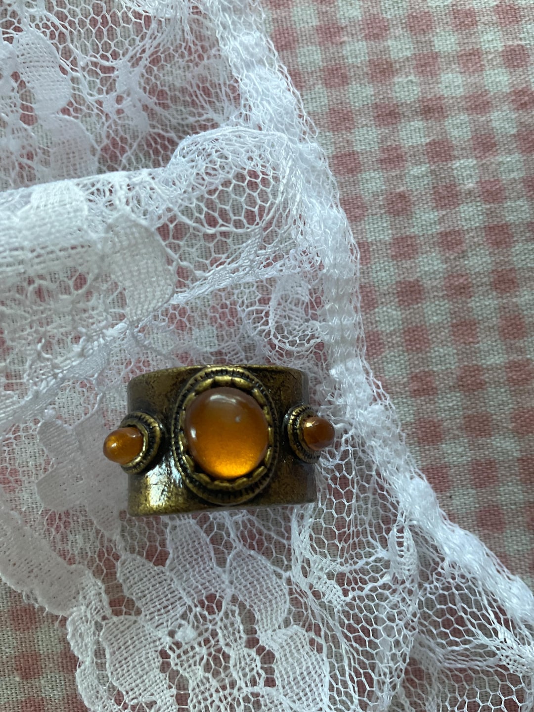 Vintage Mark Avon Chunky 3 Stone Ring/ Mark Earth Ring Size: 7 - Etsy