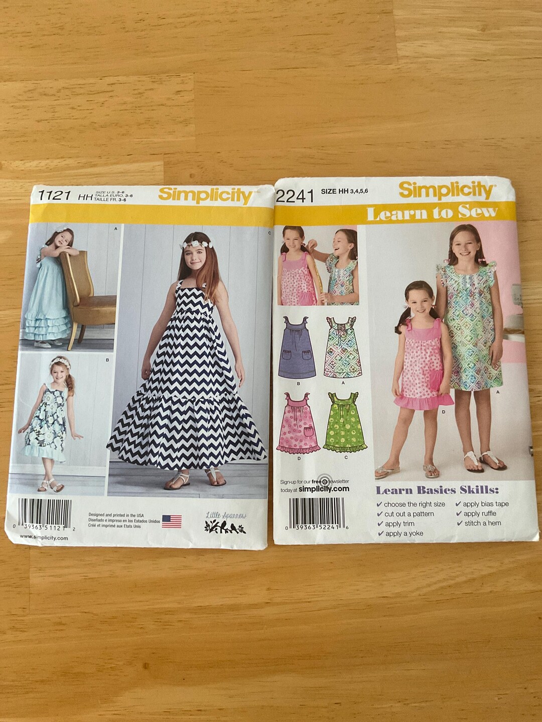 Set of 2 Little Girls Sundresses, Long and Short. Sizes 3-6. Simplicity ...