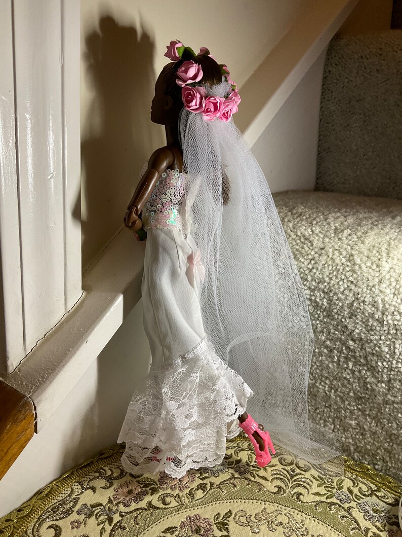 Handmade Fashion Doll Wedding Gown/sparkle and Lace Doll Wedding Gown ...