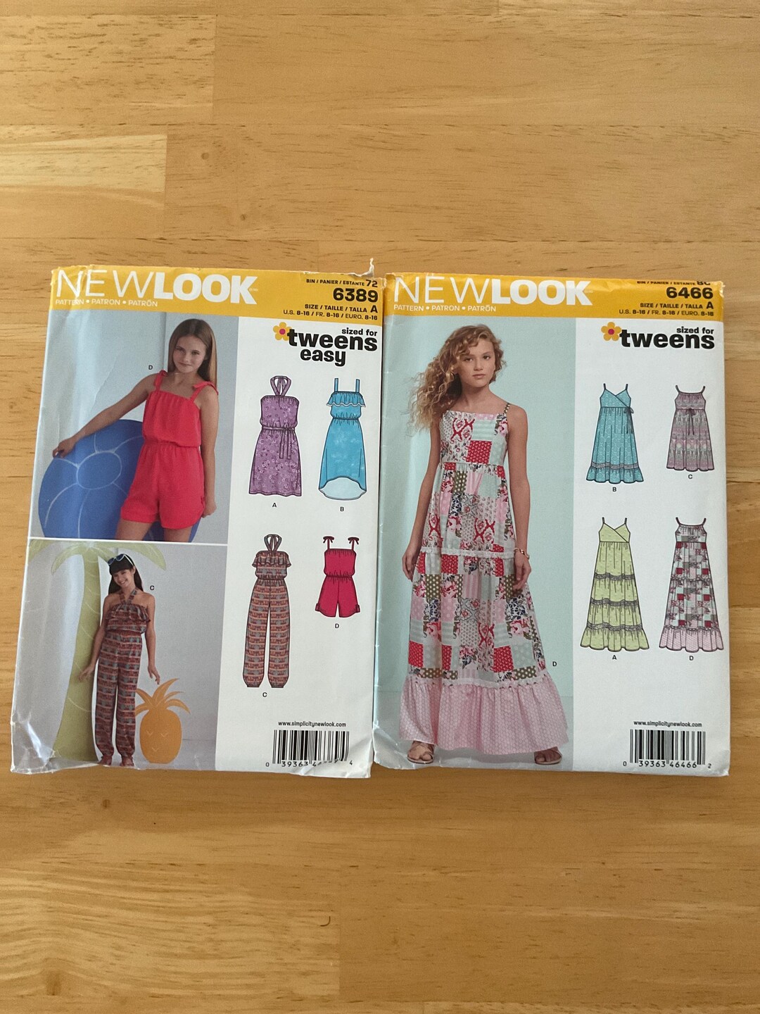 Set of 2 Tween Girls Dresses and Jumpsuits Sewing Patterns Simplicity ...