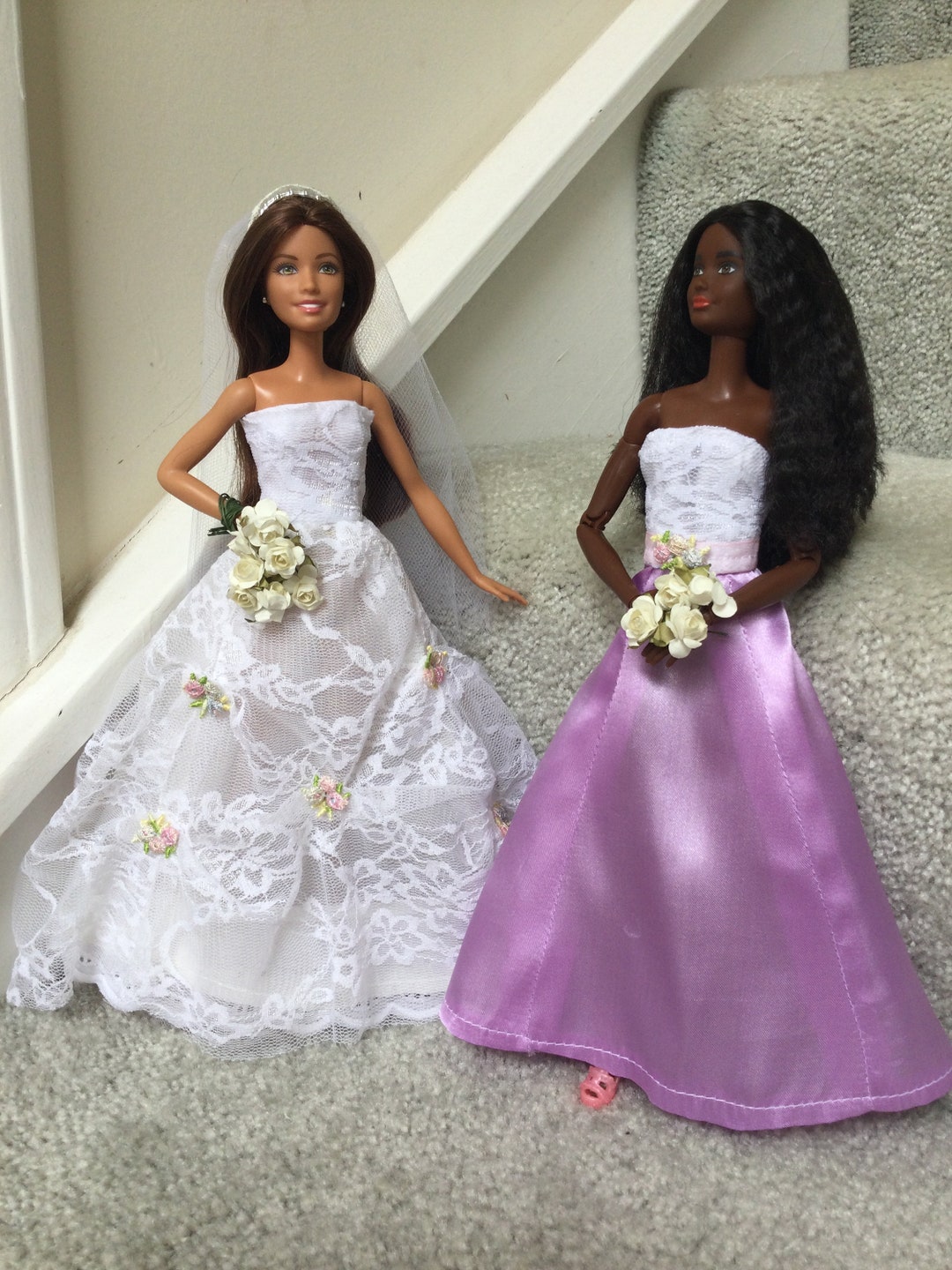 Homemade Barbie Wedding Gown and Maid of Honor Gown - Etsy